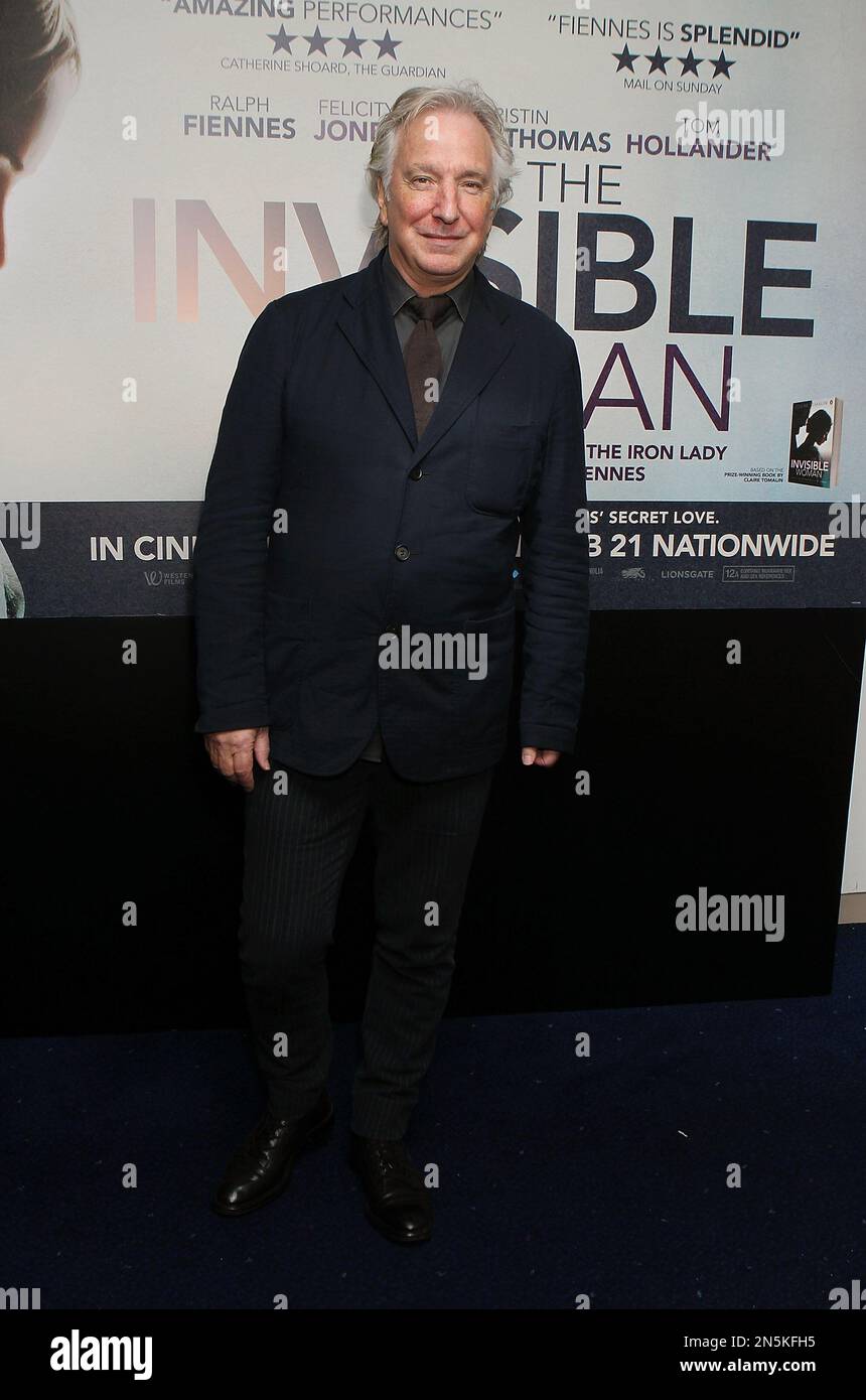 English Actor Alan Rickman attending the UK Premiere of The Invisible ...