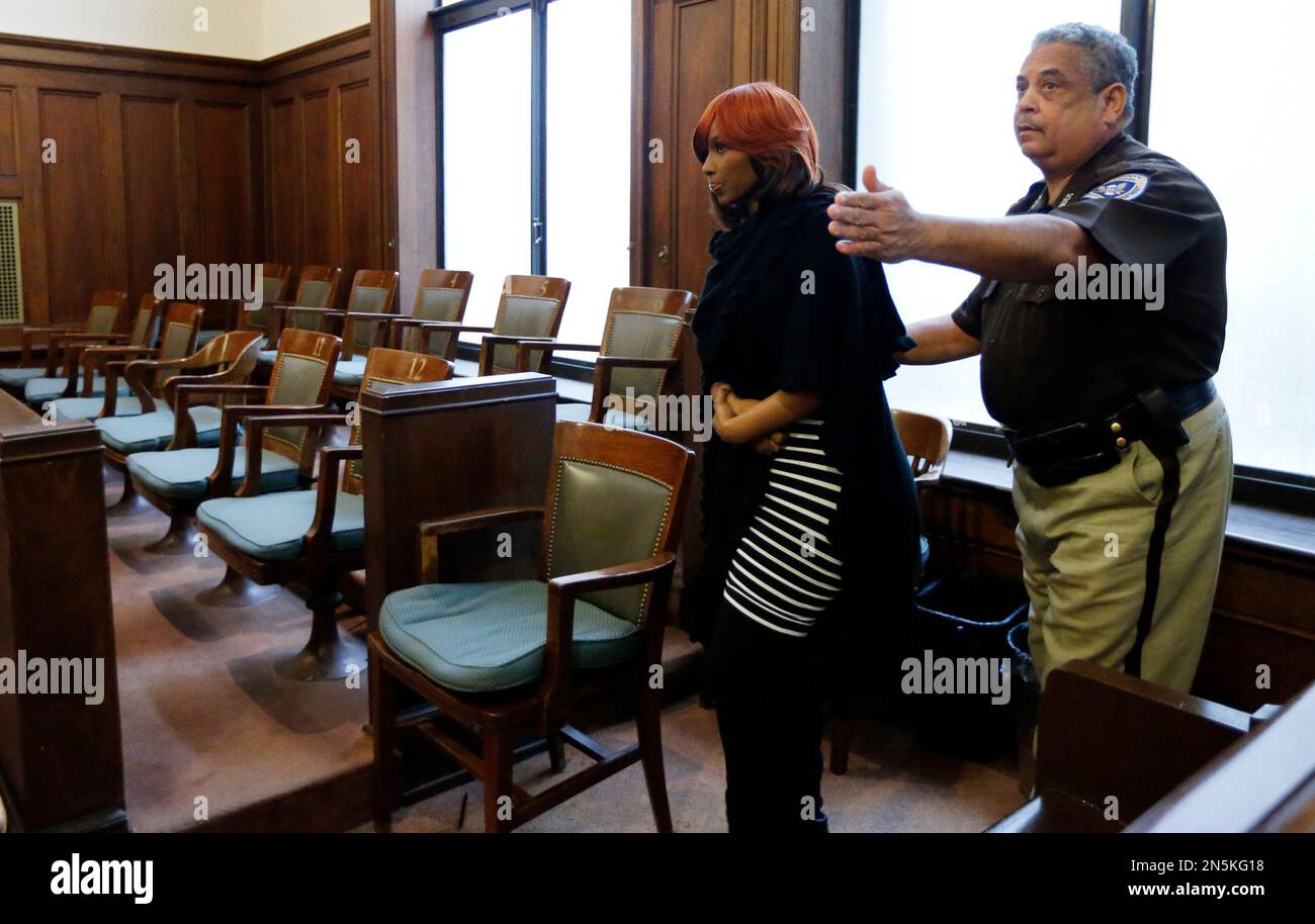 Natasha Stewart, also known as Pebbelz Da Model, is shown her seat by a ...