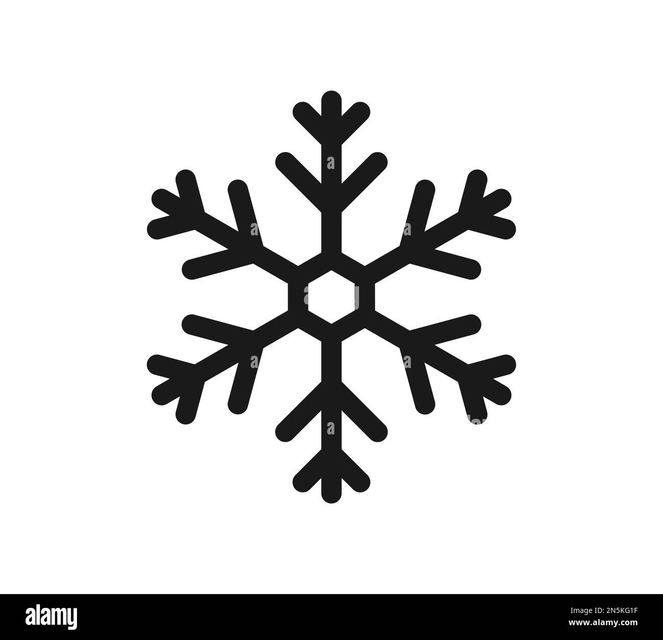 Snowflake shape simple icon isolated on white background. Vector ...