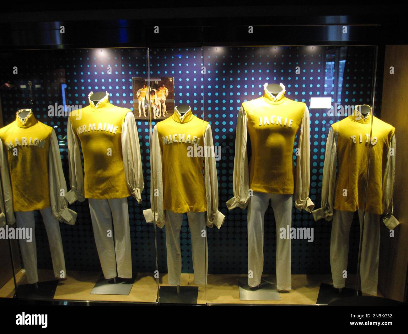 Costumes worn by the Jackson 5 in the 1970s are displayed as part of ...