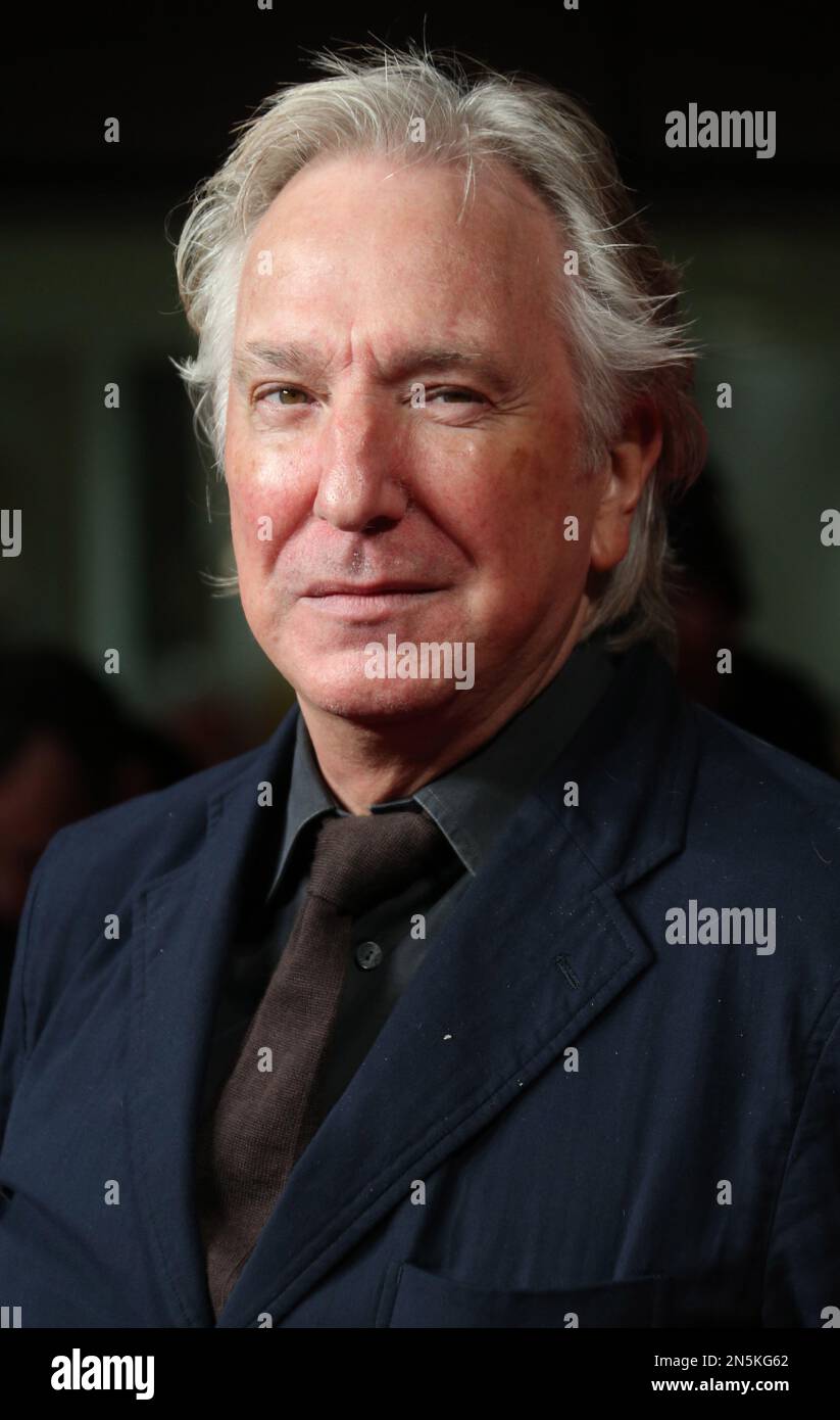 British actor Alan Rickman arrives on the red carpet for the UK ...