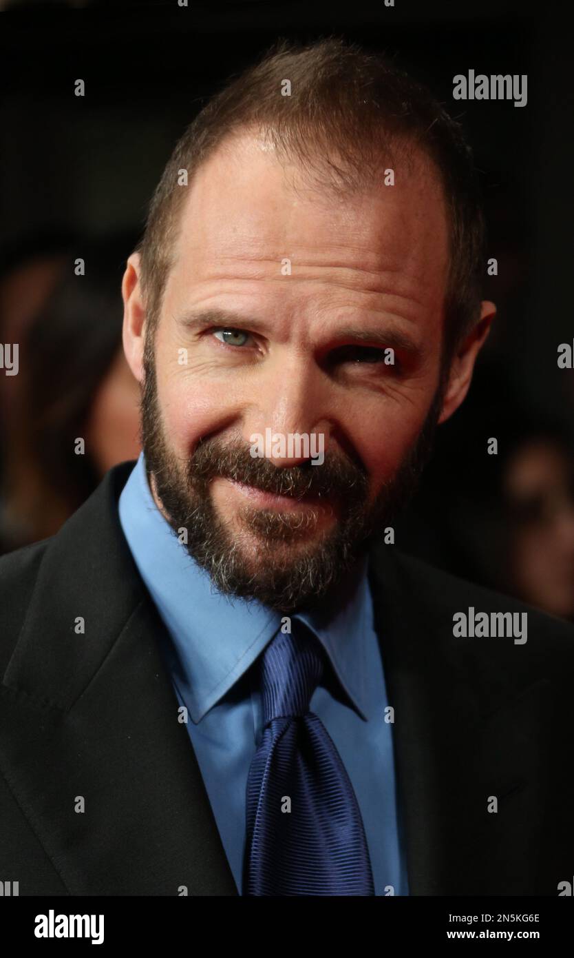 British actor Ralph Fiennes arrives on the red carpet for the UK ...