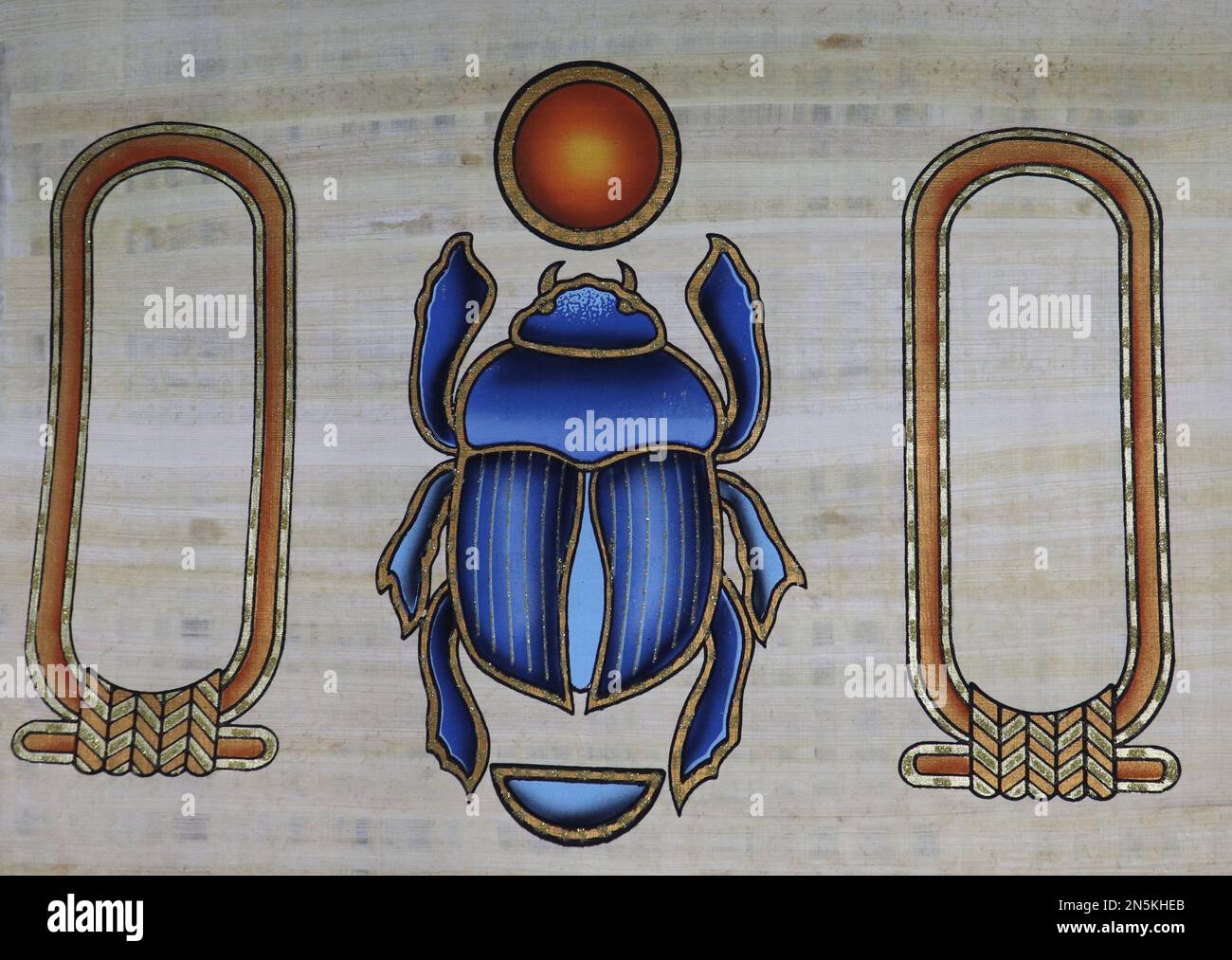 ancient egyptian symbols painted on papyrus paper Stock Photo - Alamy