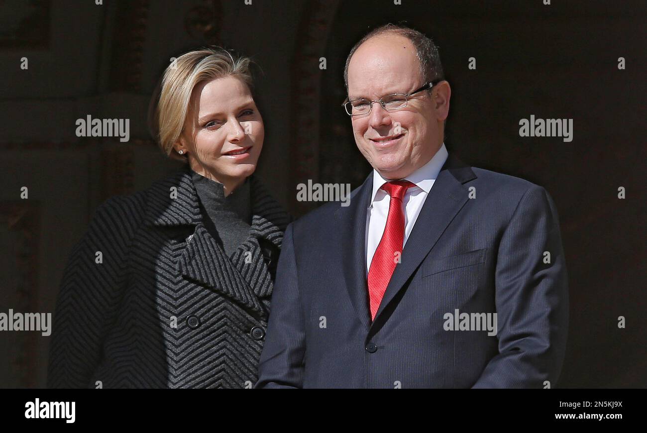 Prince Albert II of Monaco and his wife Princess Charlene attend the St ...