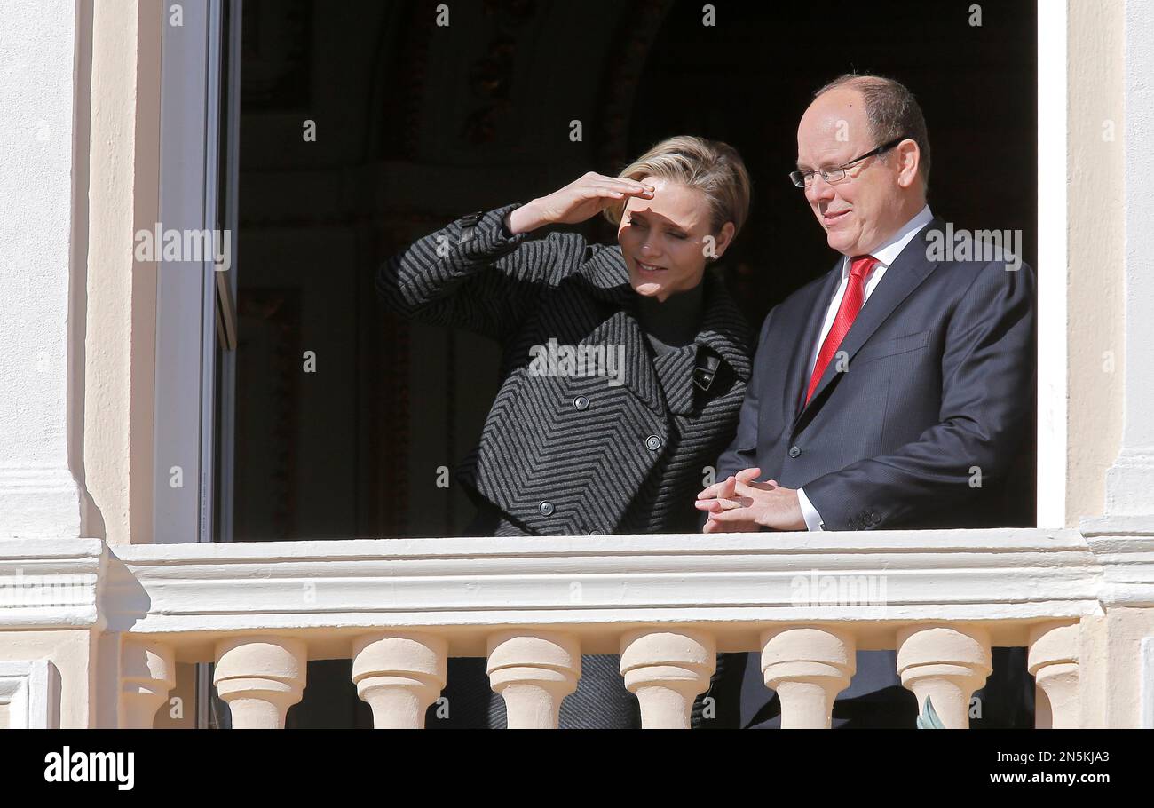 Prince Albert II of Monaco and his wife Princess Charlene attend the St ...