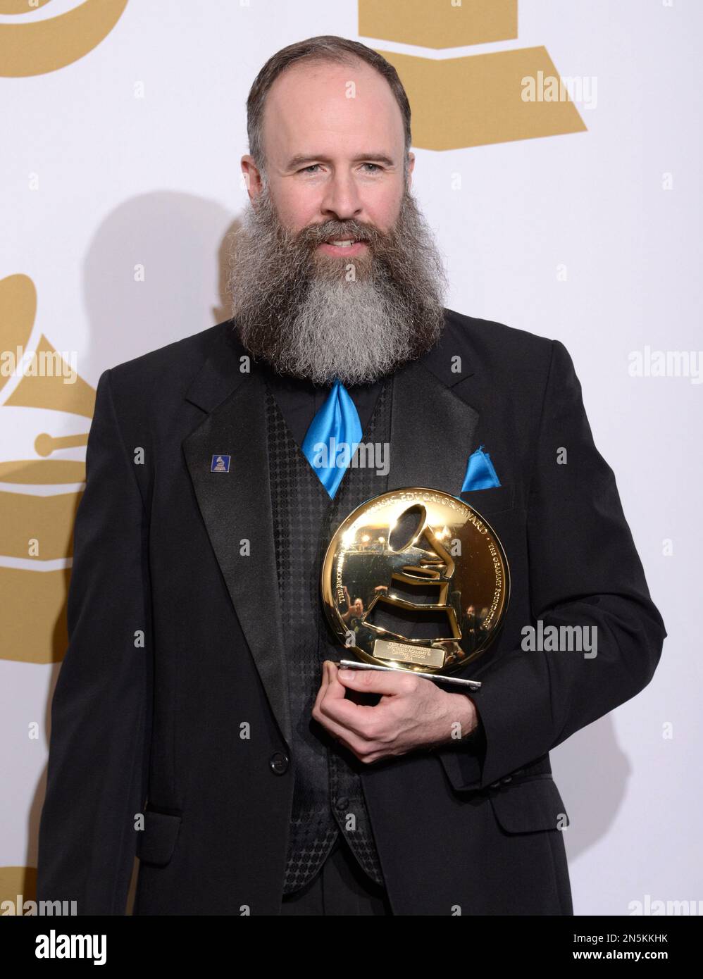 Kent Knappenberger poses in the press room with his music educator ...