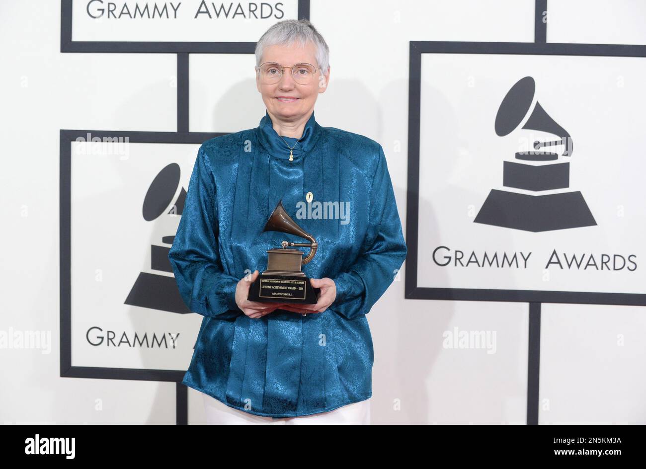 Karen A. Shaffer with the Lifetime Achievement Grammy on behalf of Maud ...