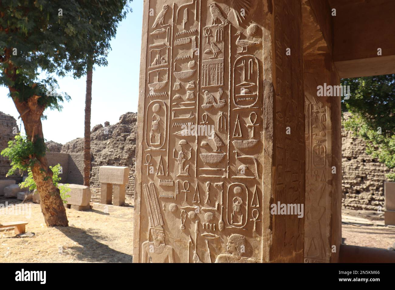 ancient egyptian symbols and hieroglyphs carved at Karnak temple in ...