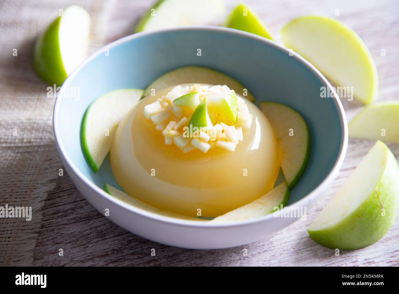 Apple jelly with pieces of fresh fruit Stock Photo - Alamy