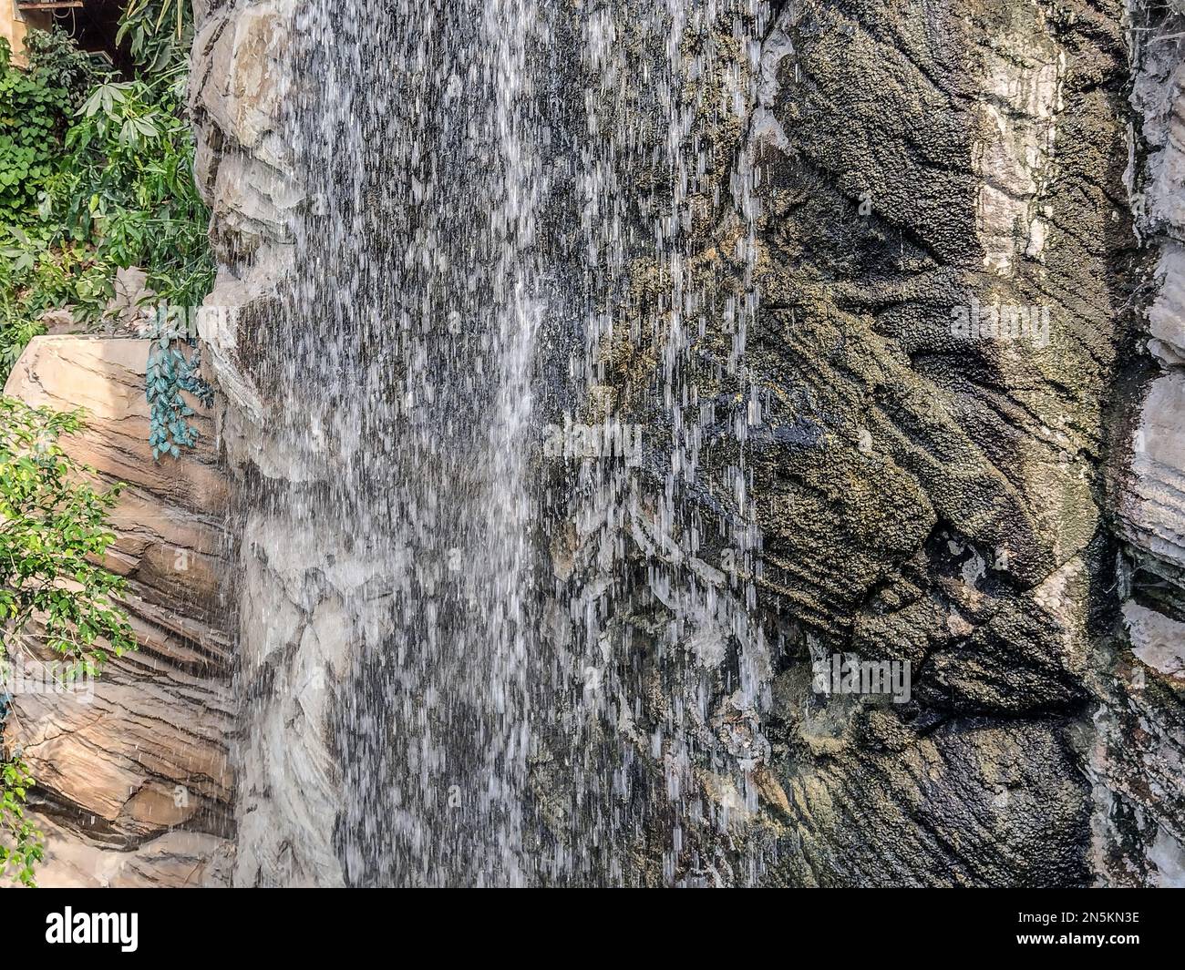 waterfall made at the zoo. Big waterfall Stock Photo - Alamy