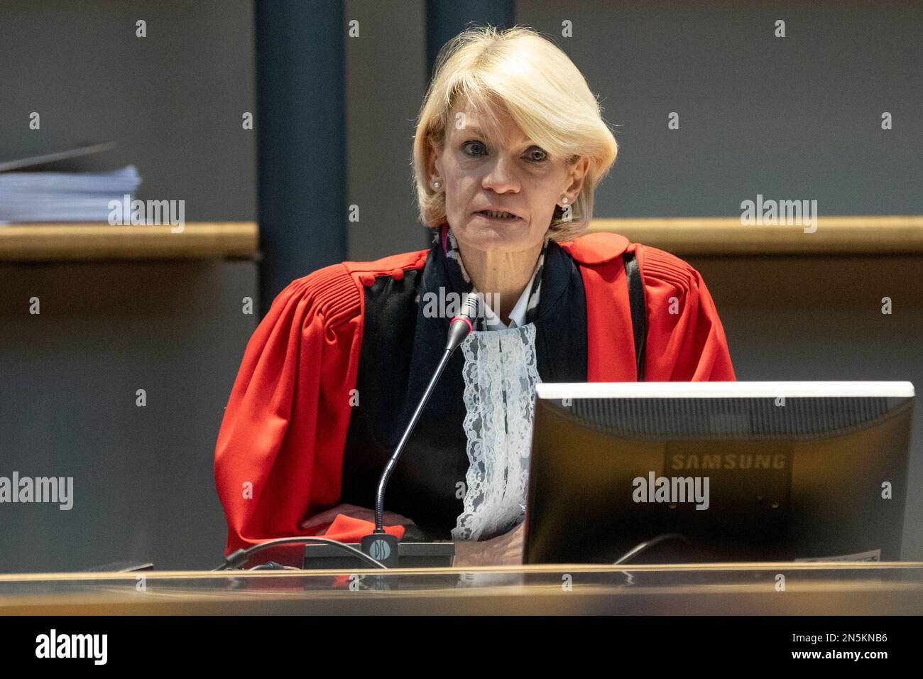 Chairwoman of the court Martine Baes pictured at the jury constitution ...
