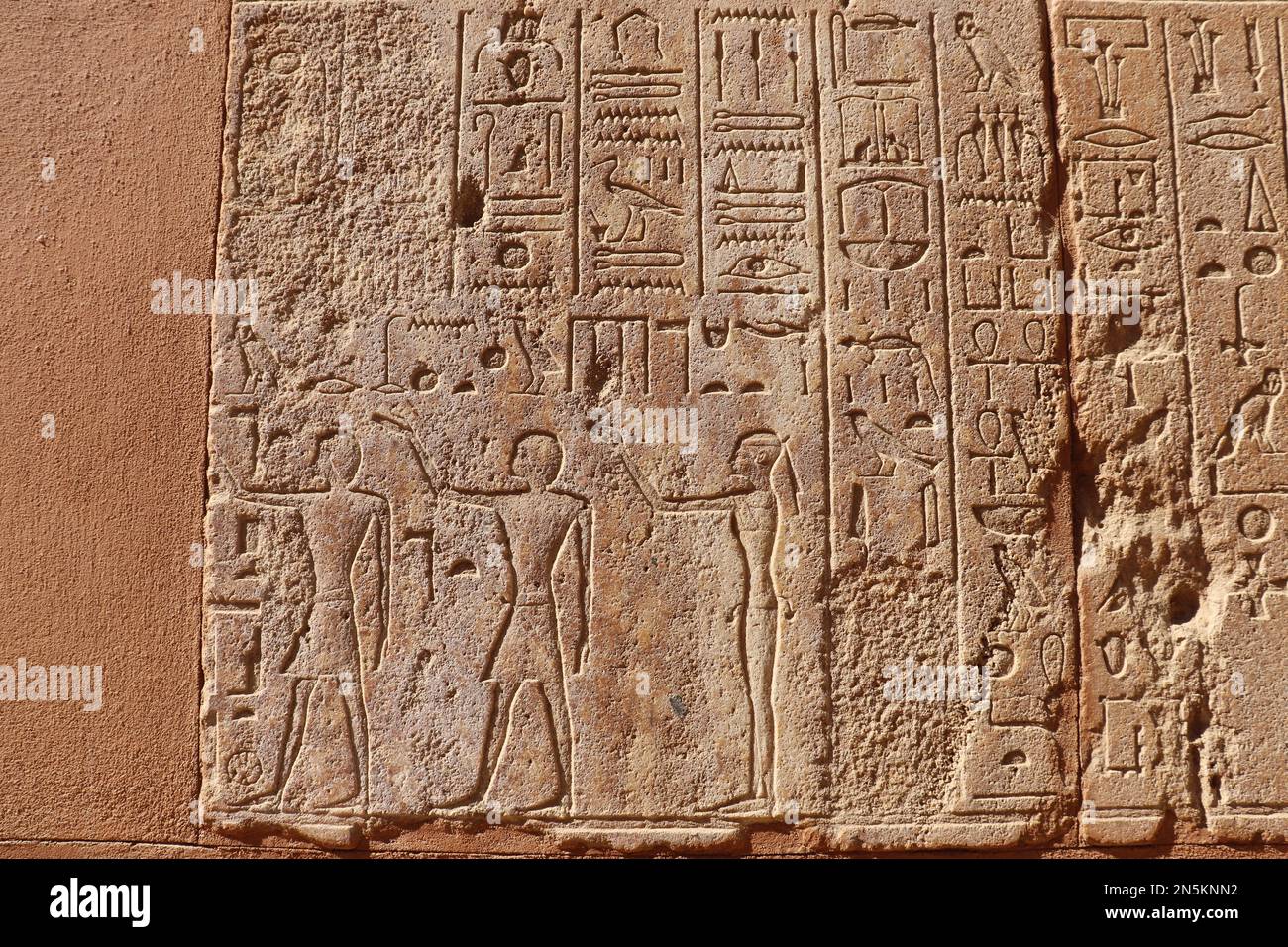 ancient egyptian symbols and hieroglyphs carved at Karnak temple in ...
