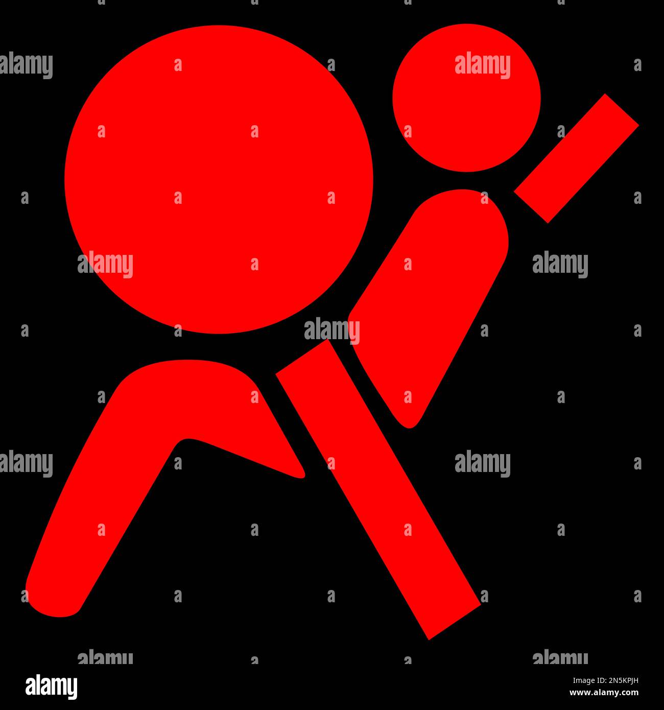 Red vector graphic on a black background of a dashboard warning light ...