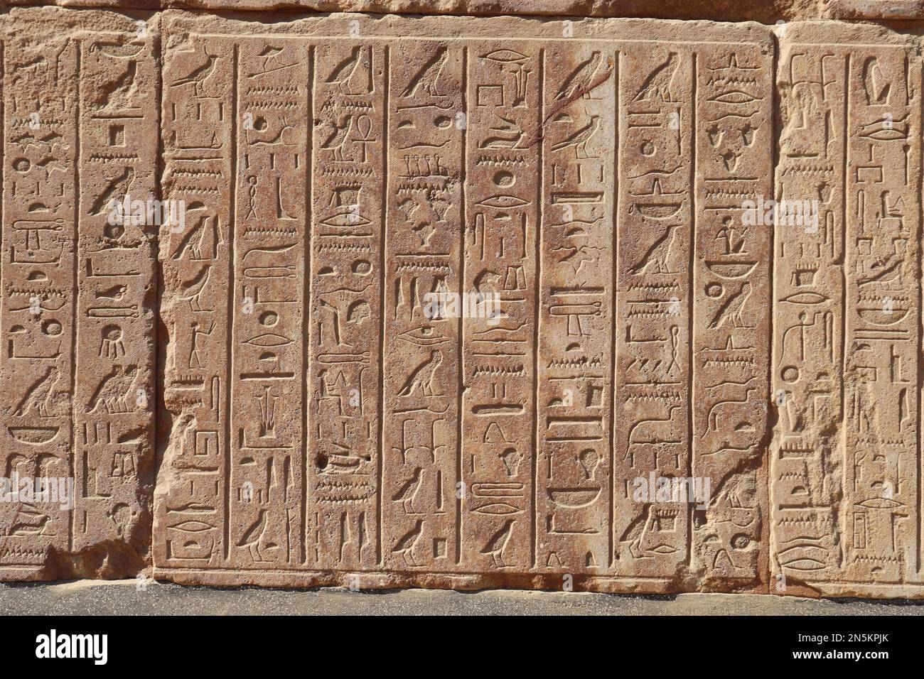 ancient egyptian symbols and hieroglyphs carved at Karnak temple in ...