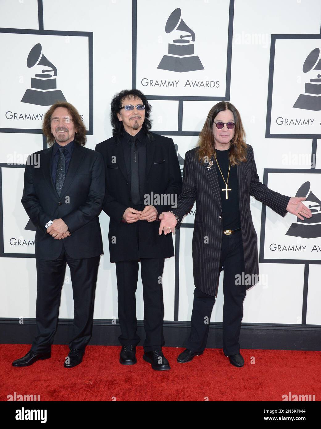 From left, Geezer Butler, Tony Iommi and Ozzy Osbourne of Black Sabbath ...