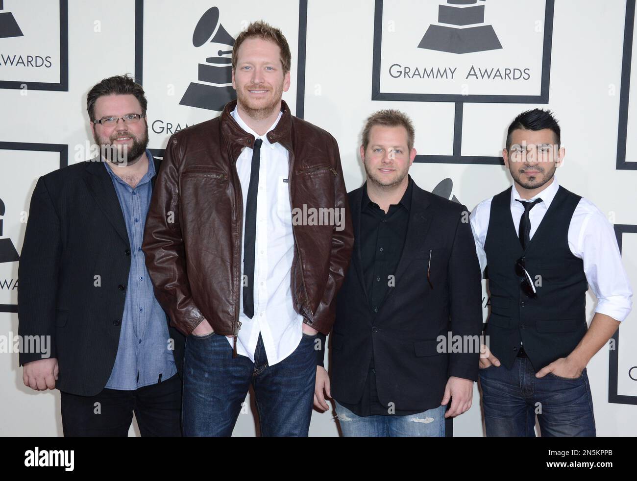 Barrett Baber, second from left, and bandmates arrive at the 56th ...