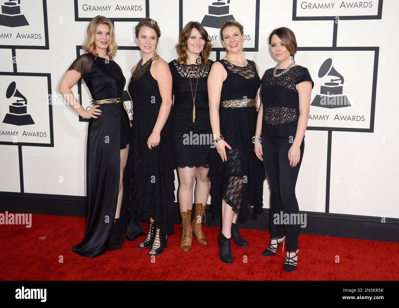 Della Mae arrives at the 56th annual GRAMMY Awards at Staples Center on Sunday, Jan. 26, 2014 ...