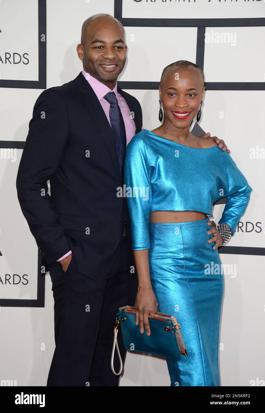 Brandon Dickson, left, and Valisia LeKae arrive at the 56th annual ...