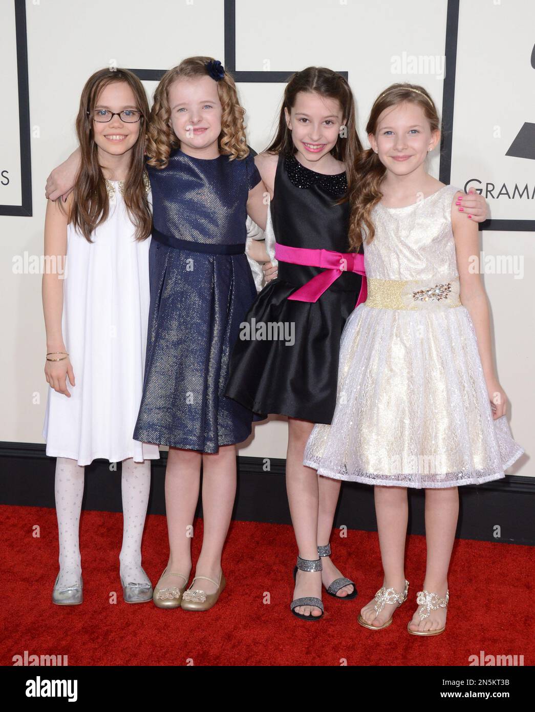 From left, Oona, Milly, Bailey and Sophia of Matilda the Musical arrive ...
