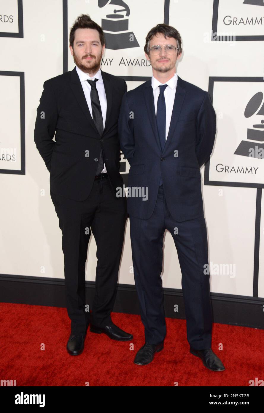 James Musgrave, left, and Simon Earith arrive at the 56th annual GRAMMY ...