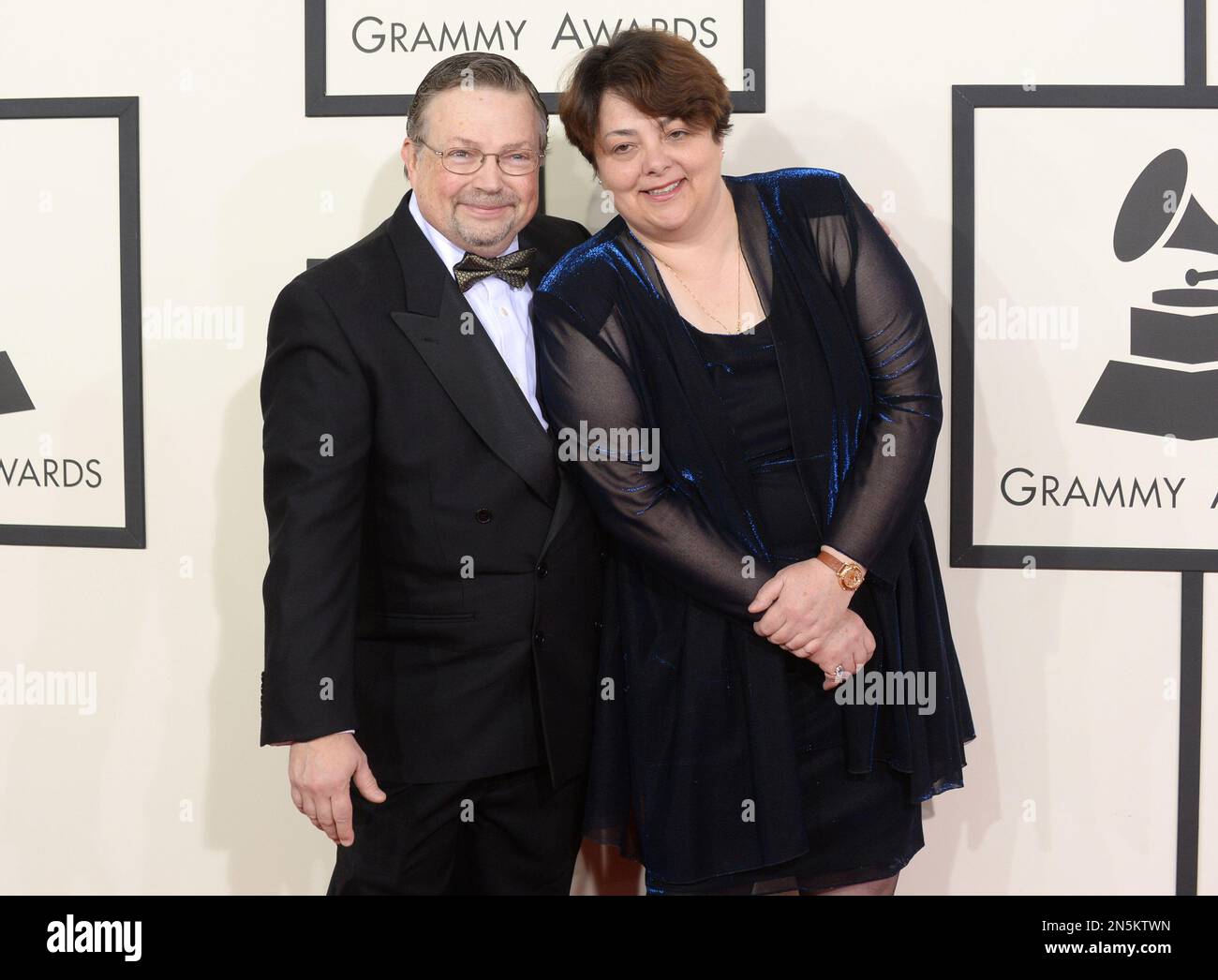 Victor Ledin, left, and Marina Ledin arrive at the 56th annual GRAMMY ...