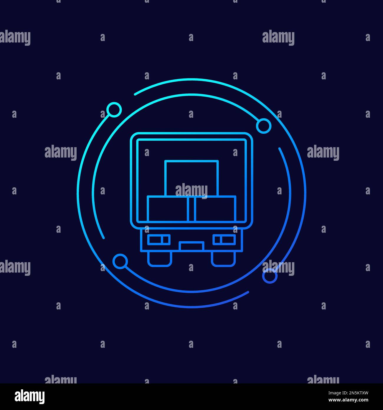 truck with boxes line vector icon, back view Stock Vector Image & Art ...