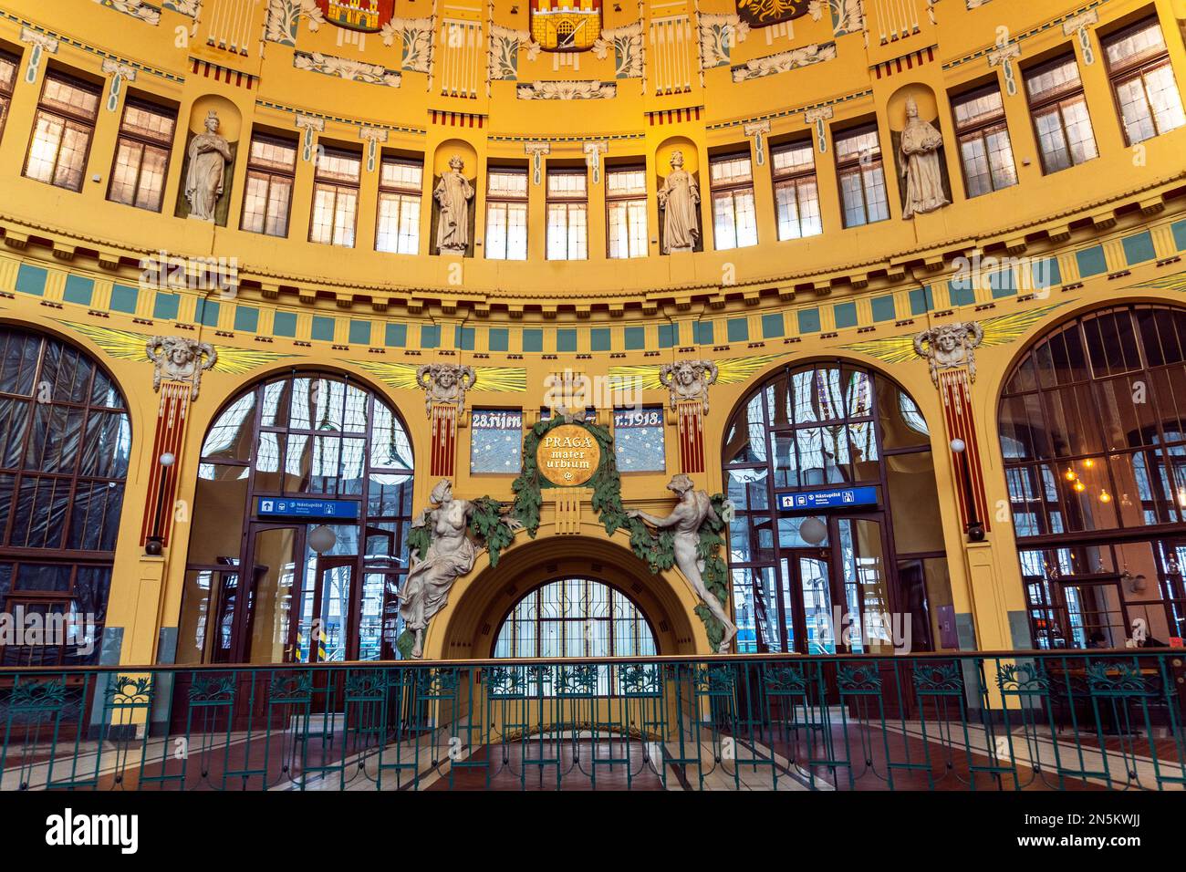 Entrance to Prague main railway station, Czech Republic Stock Photo - Alamy