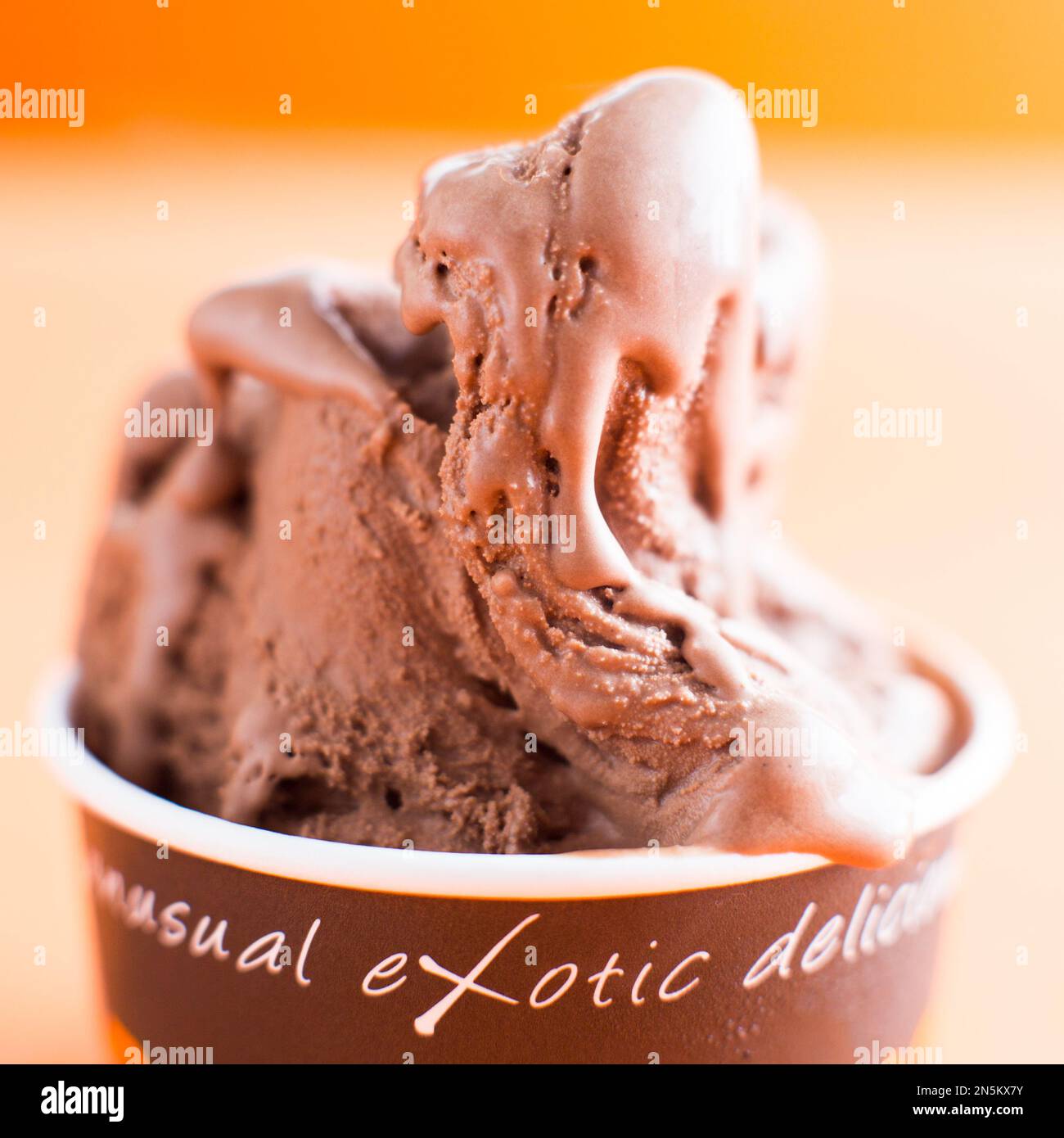 Artisanal chocolate flavored Italian ice cream Stock Photo - Alamy