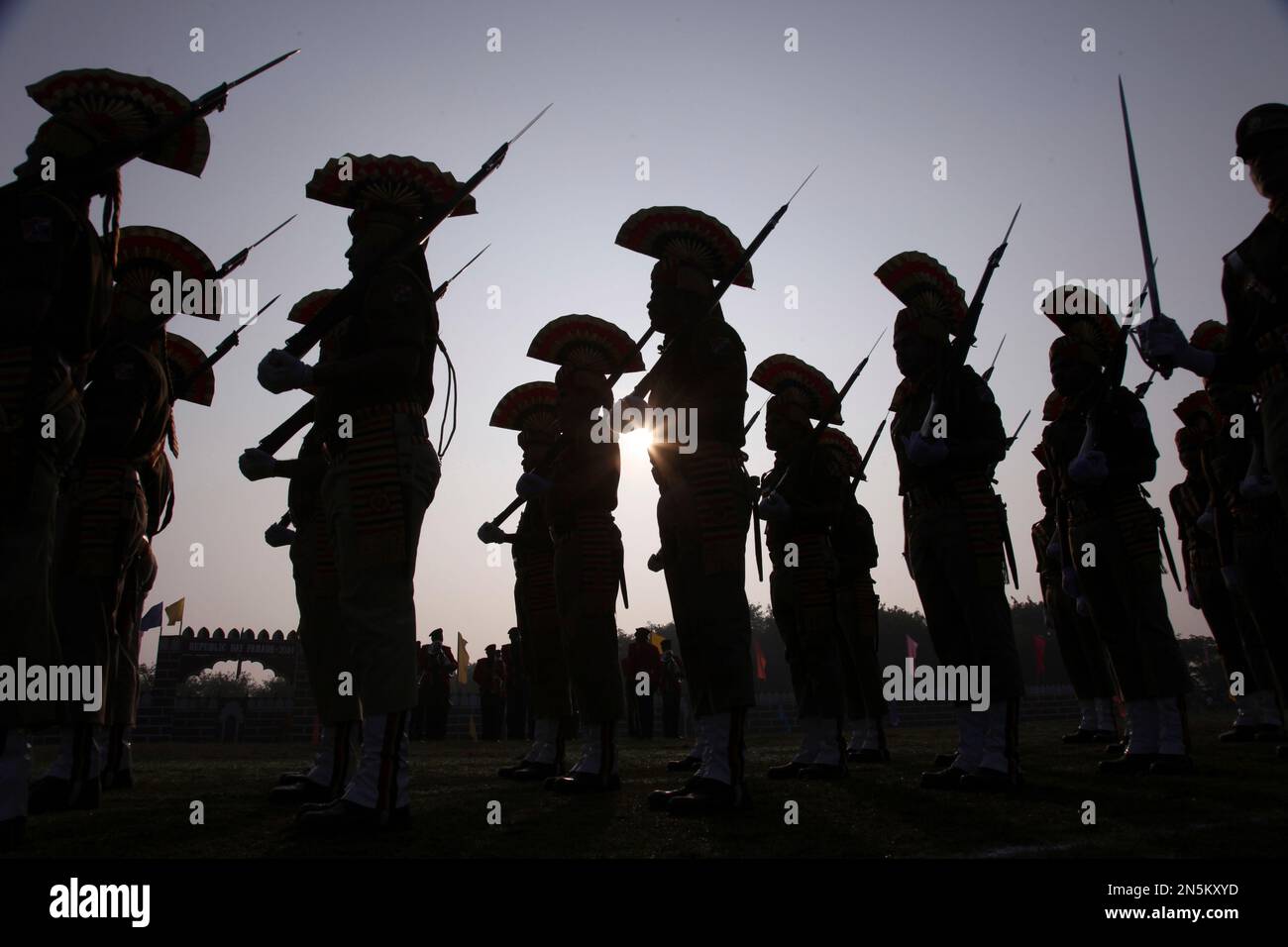 Indian Railway Protection Force (RAF) soldiers mach during the Republic ...