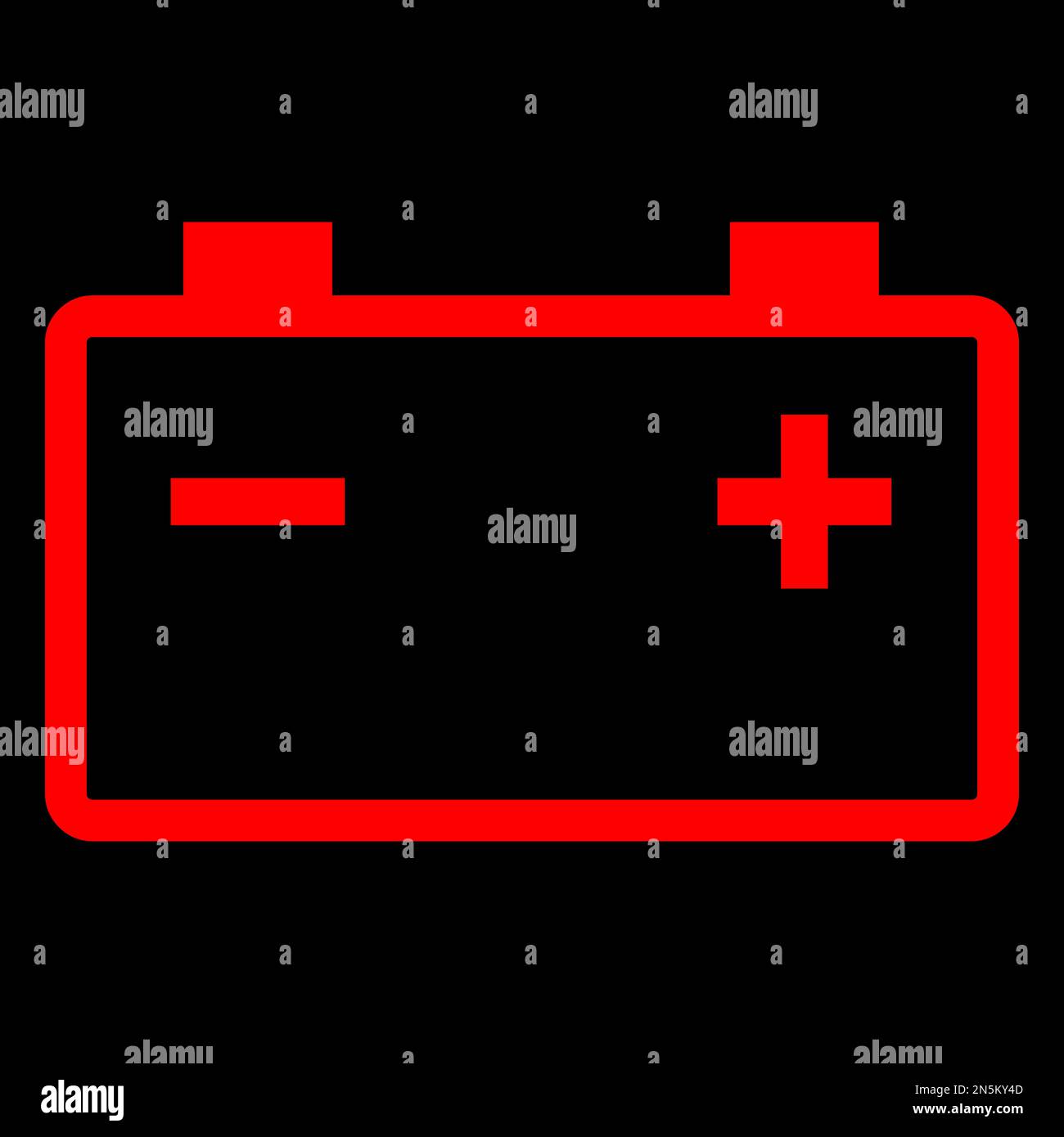 Battery red positive black negative Stock Vector Images - Alamy