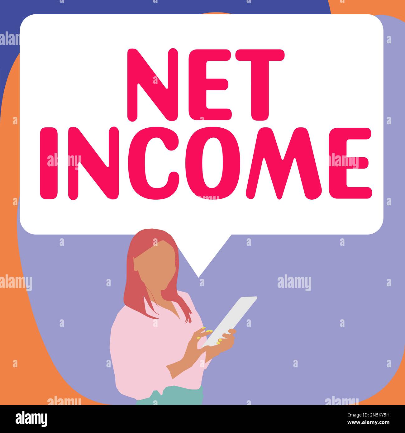 Hand writing sign Net Income. Business overview the gross income ...