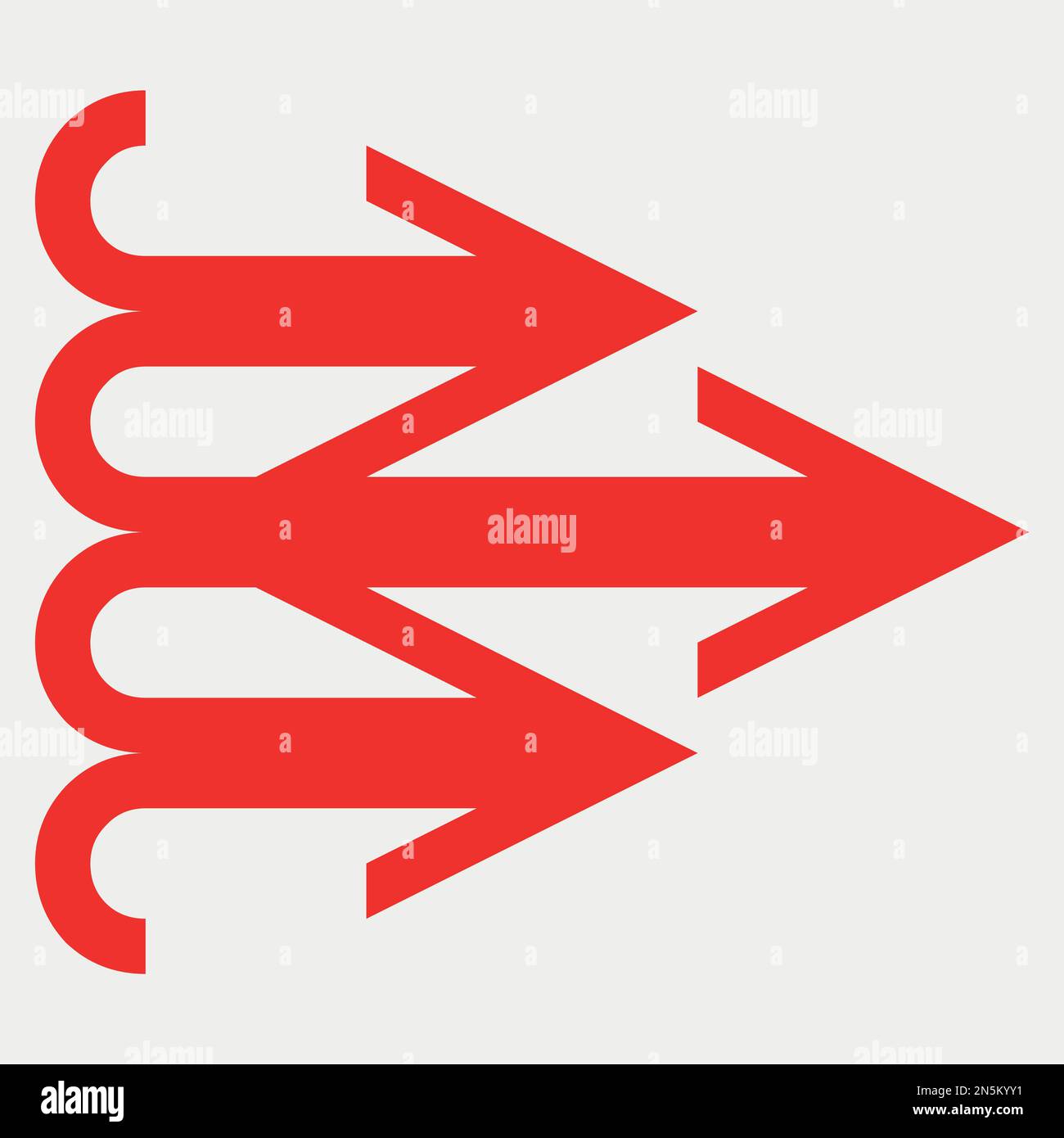 Three Face Directional Arrow Symbol vector illustration Stock Vector ...