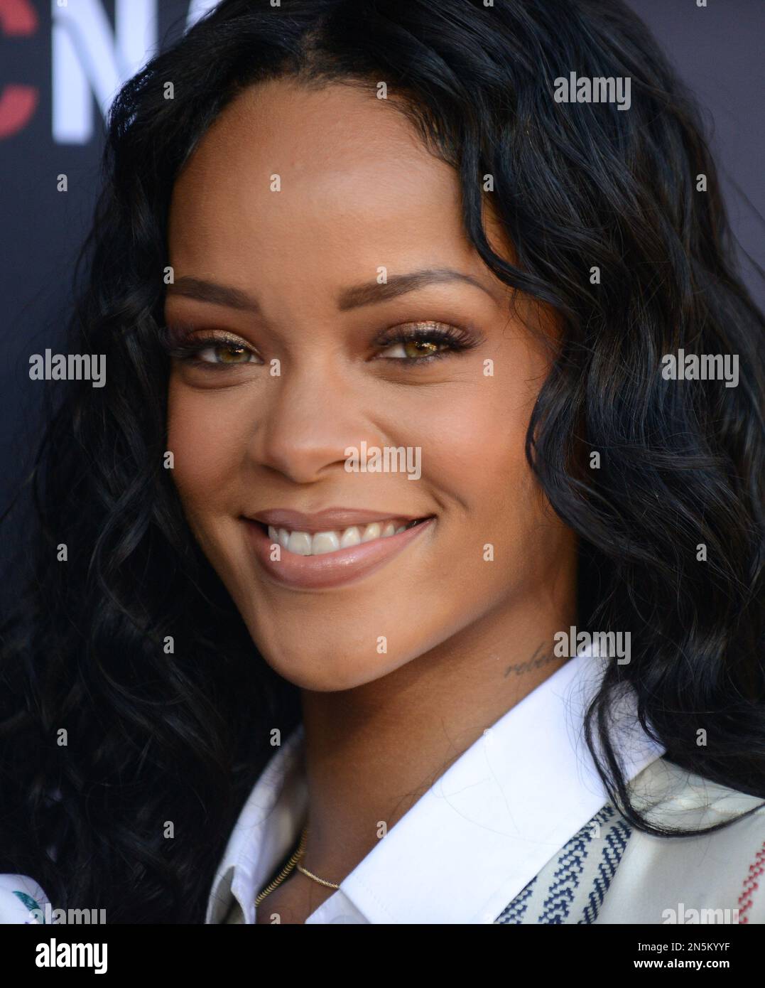Rihanna arrives at the Roc Nation 2014 Pre-Grammy Brunch Celebration on ...