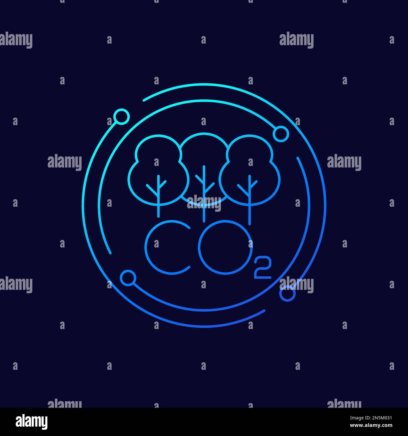 carbon offset and reducing co2 gas icon, linear Stock Vector Image ...