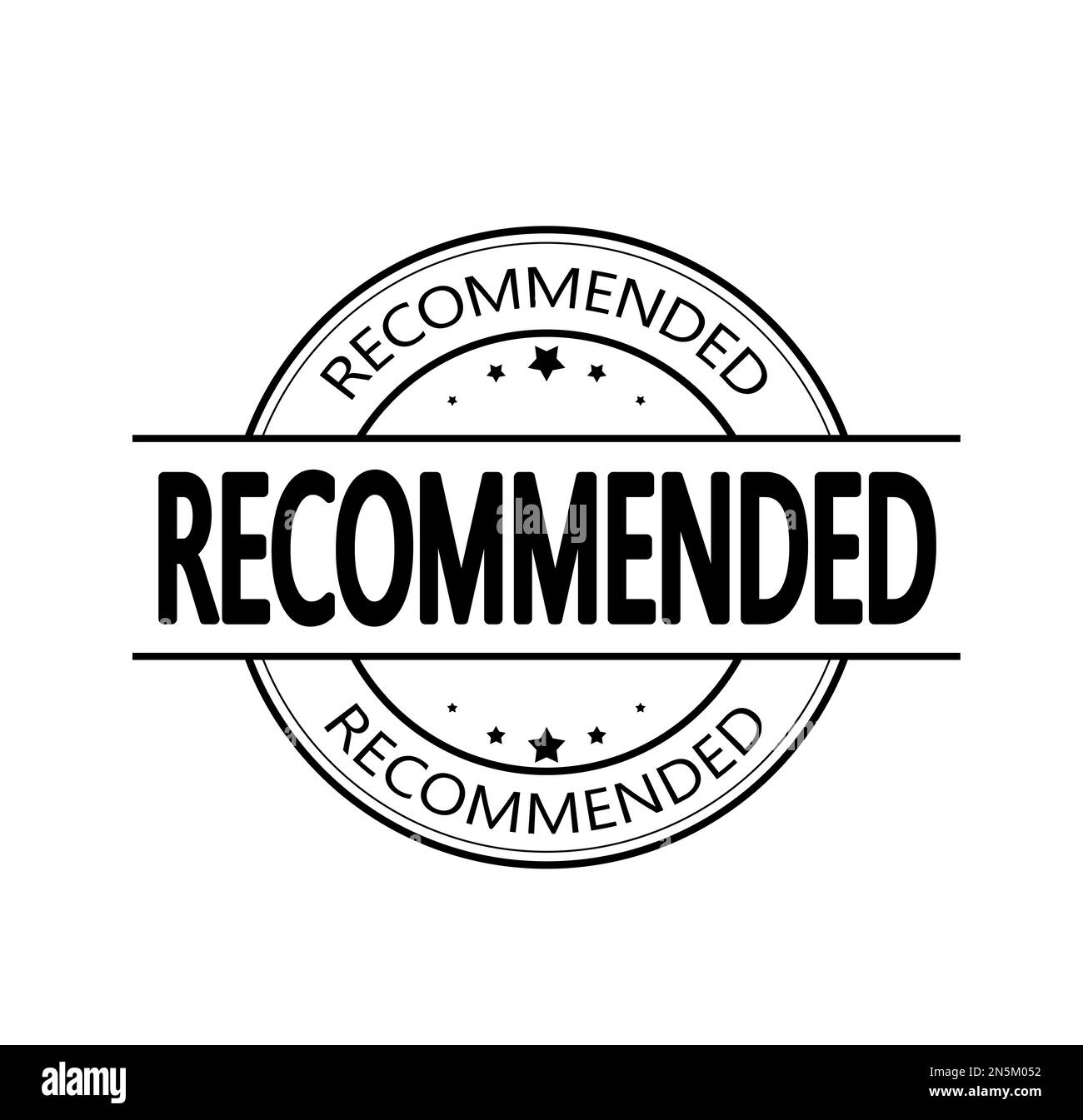 Stamp design with word RECOMMENDED on white background. Illustration ...