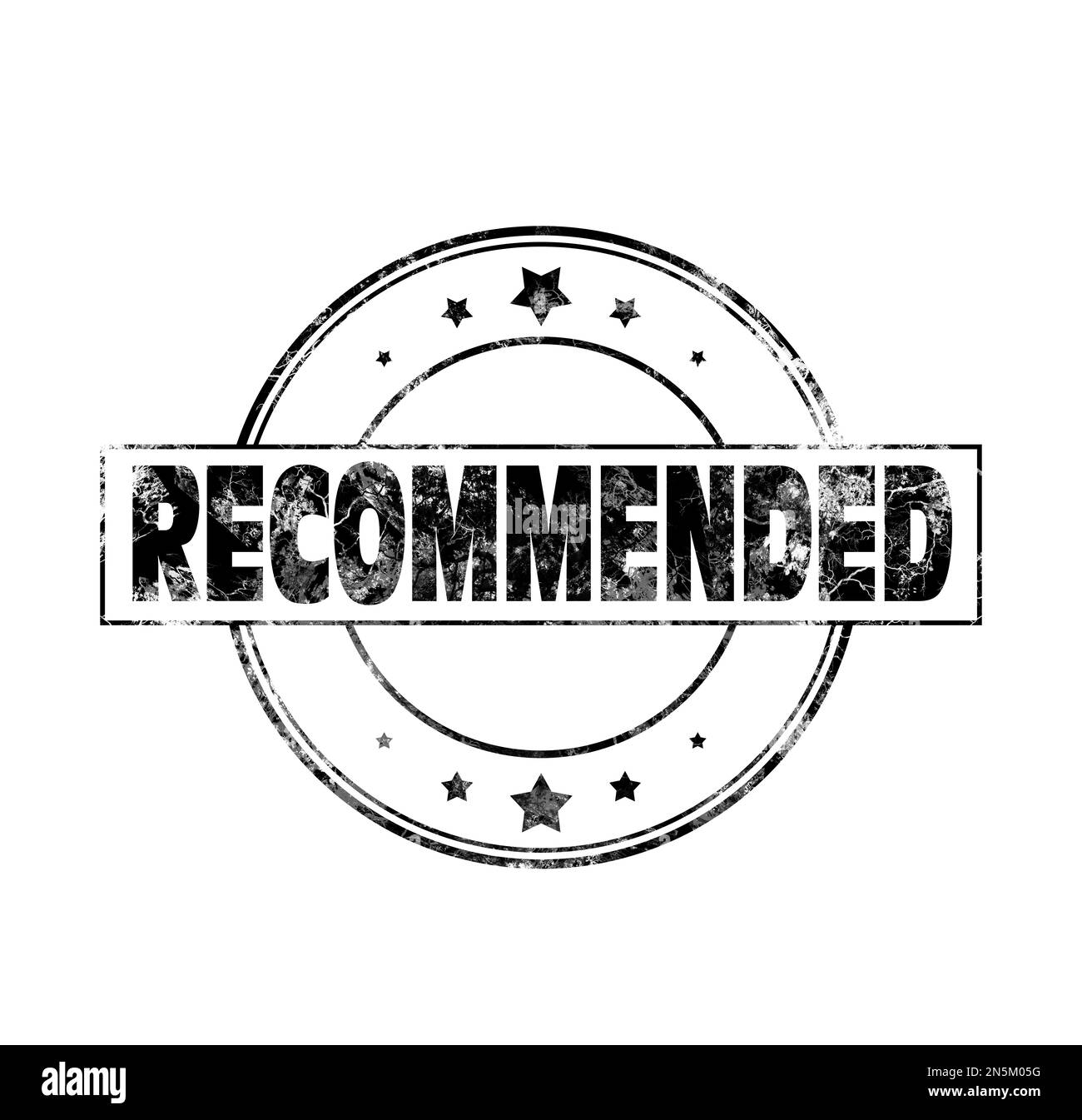 Stamp design with word RECOMMENDED on white background. Illustration ...