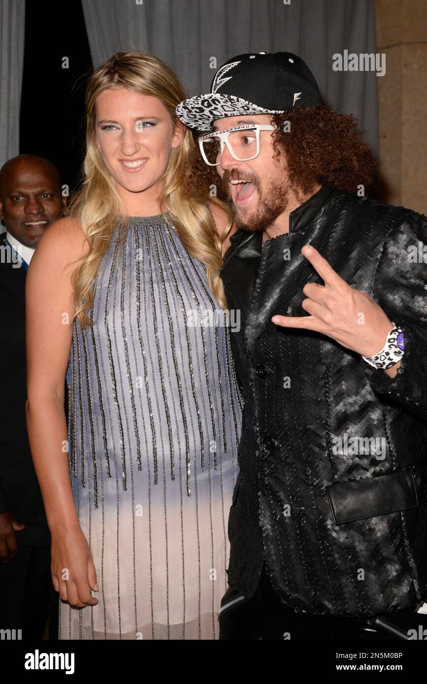 Victoria Azarenka, left, and Redfoo of LMFAO arrive at the 56th annual ...