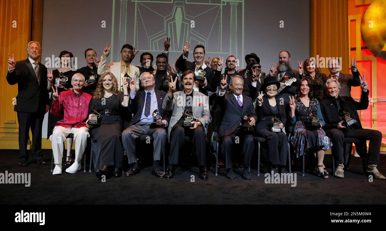 (Back L-R) Neil Portnow, Amelia Davis, Ralf Hutter, Chris Jasper ...