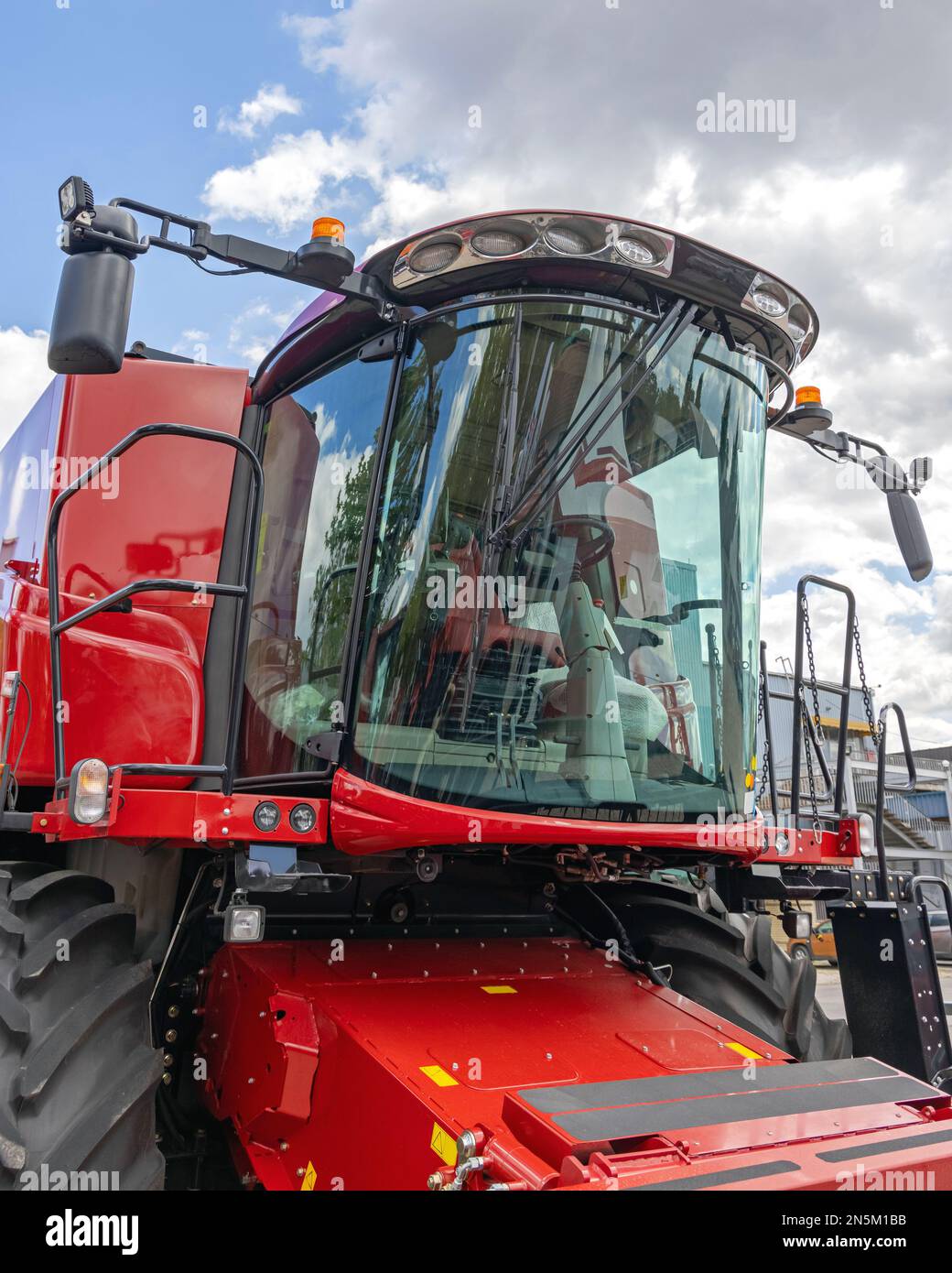 Front View of Cabin Windscreen Combine Harvester Agriculture Machine ...