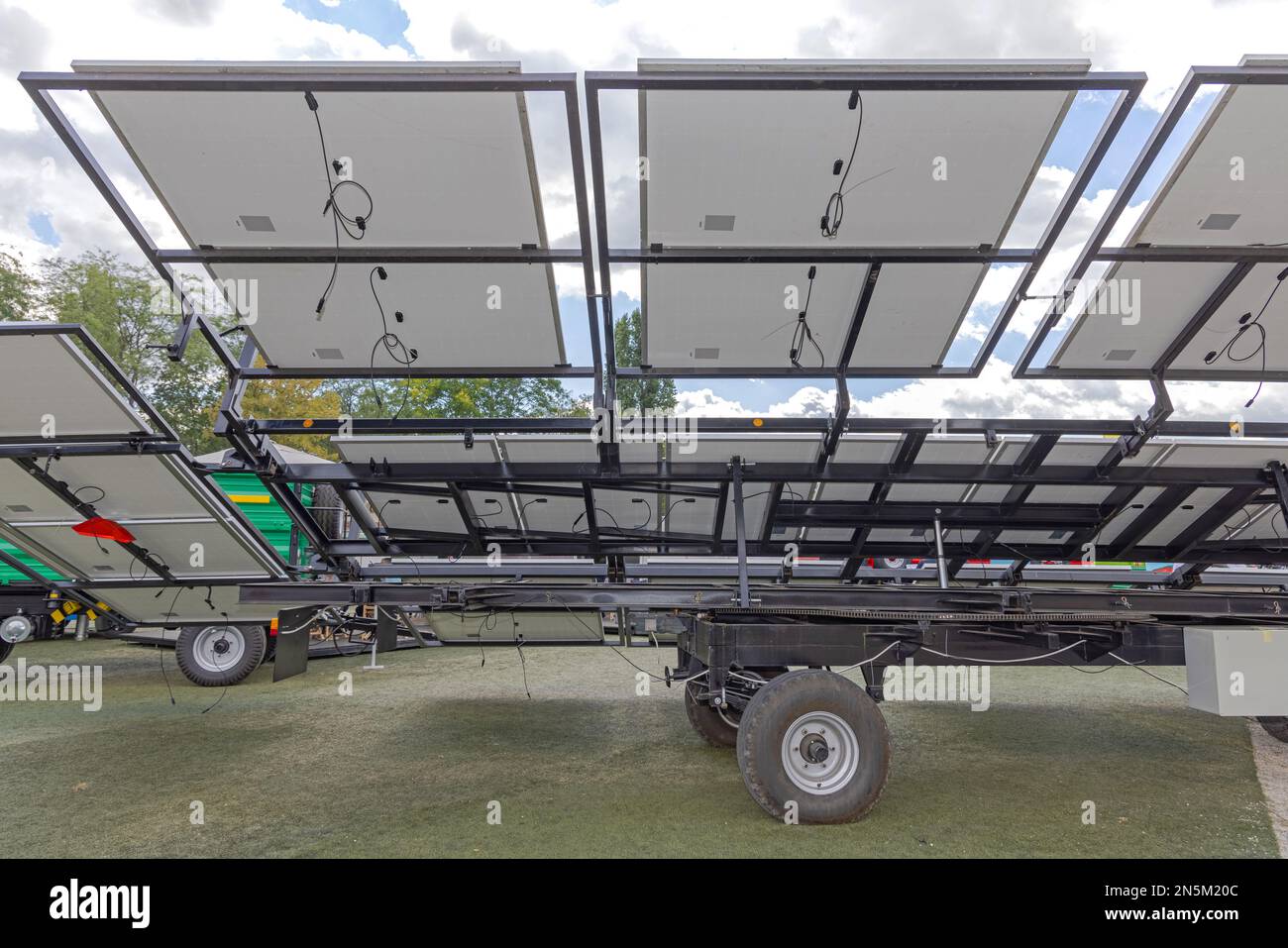 Big Solar Panels Array at Trailer Portable Power Equipment Technology ...