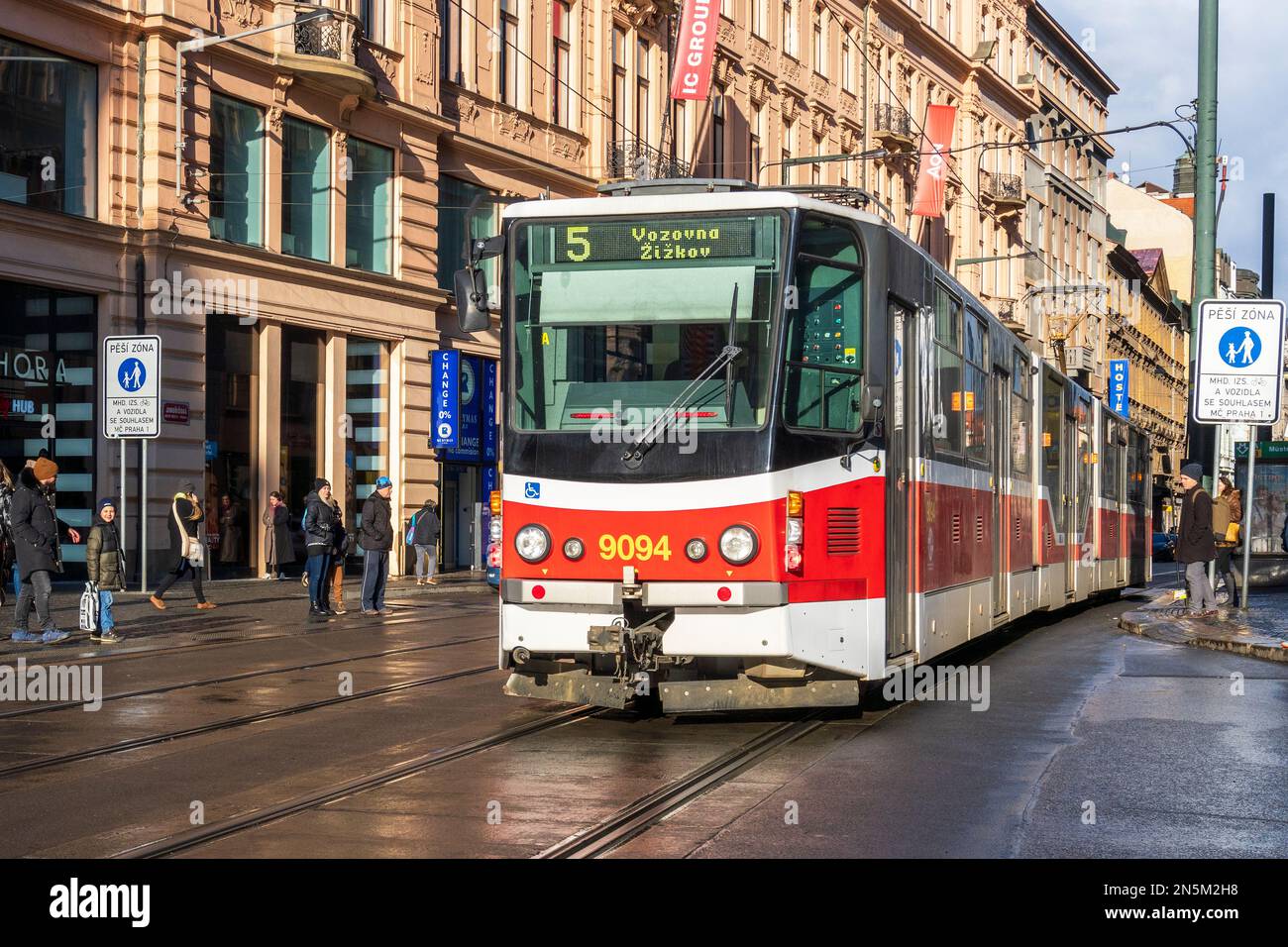 Electric tram, Prague, Czech Stock Photo - Alamy