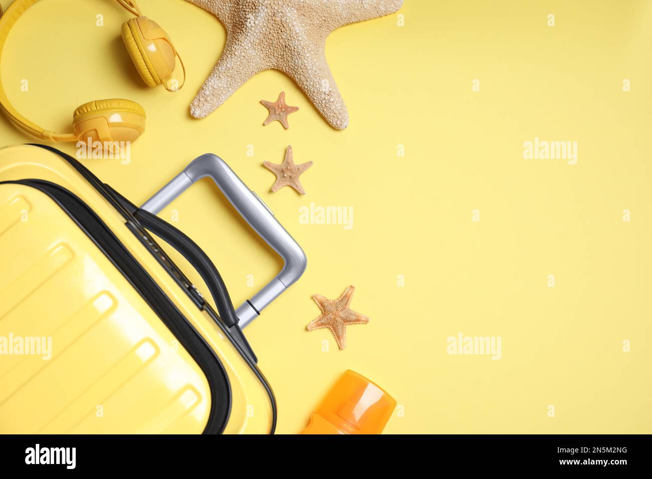 Flat lay composition suitcase hi-res stock photography and images - Alamy