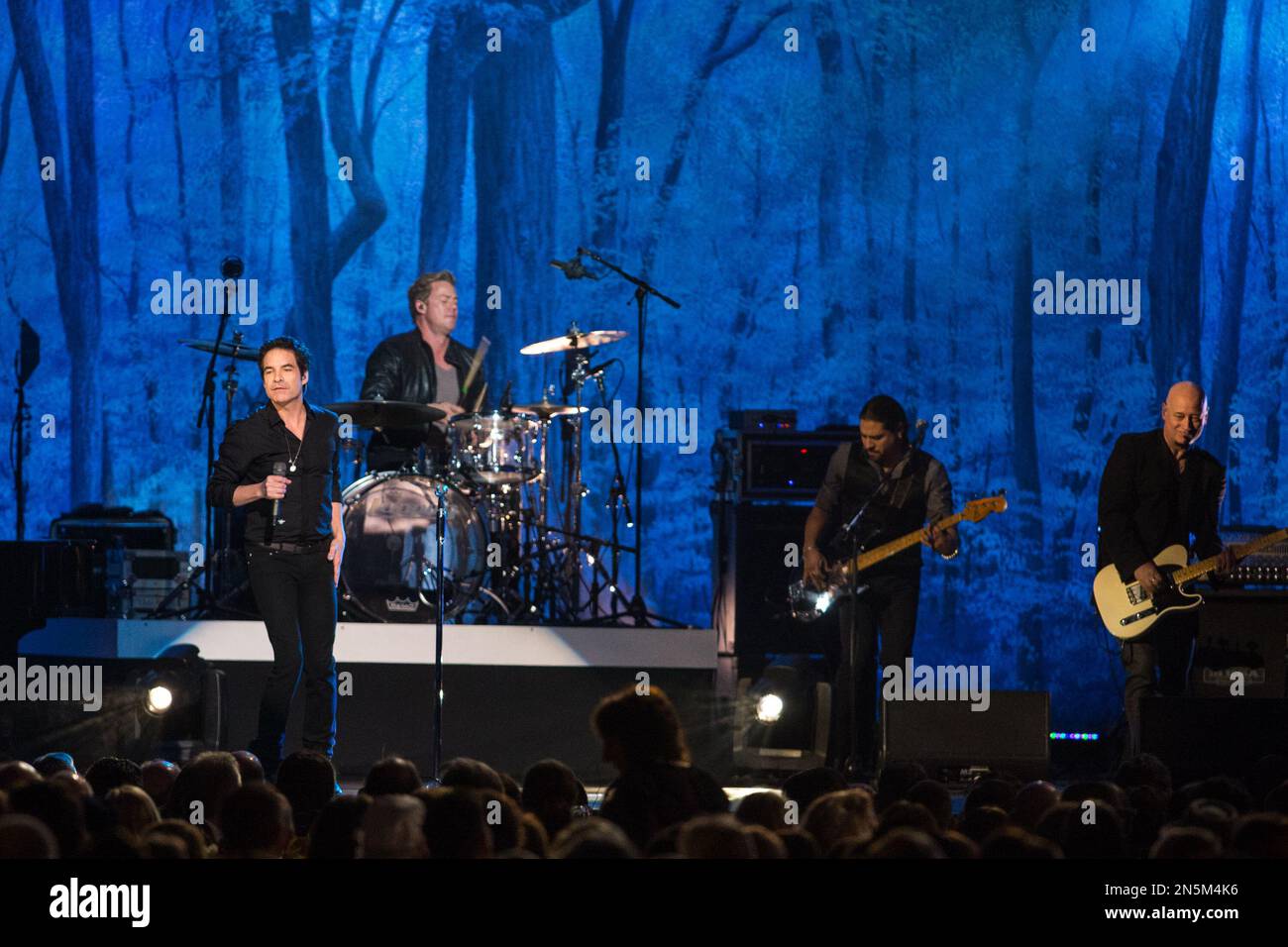 Musical group Train performs on stage at the MusiCares 2014 Person of ...