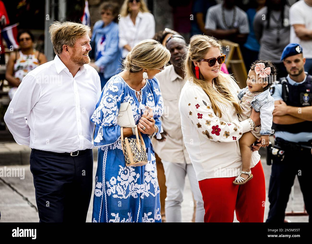 SABA - 09/02/2023, SABA - Princess Amalia holds a child in the village ...