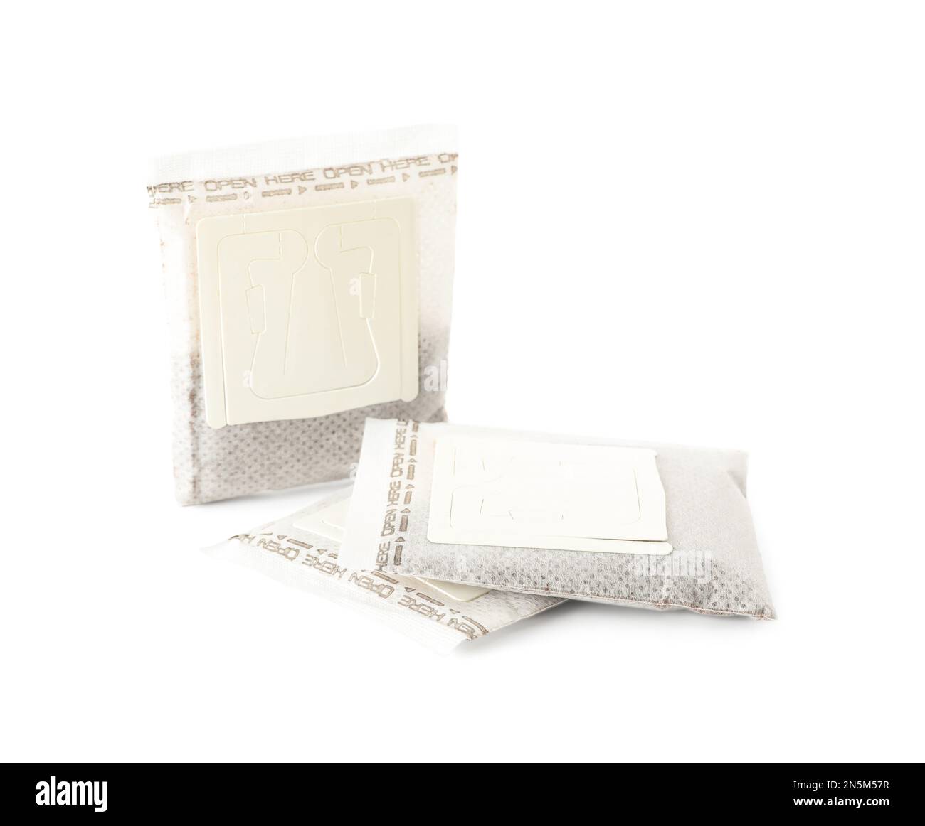 Drip coffee paper bags isolated on white Stock Photo - Alamy