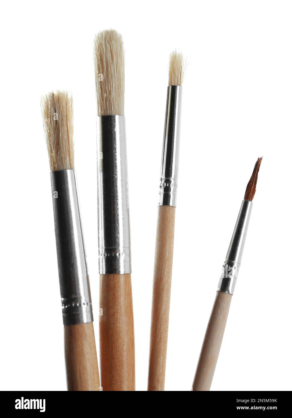 Set of different paint brushes on white background Stock Photo - Alamy