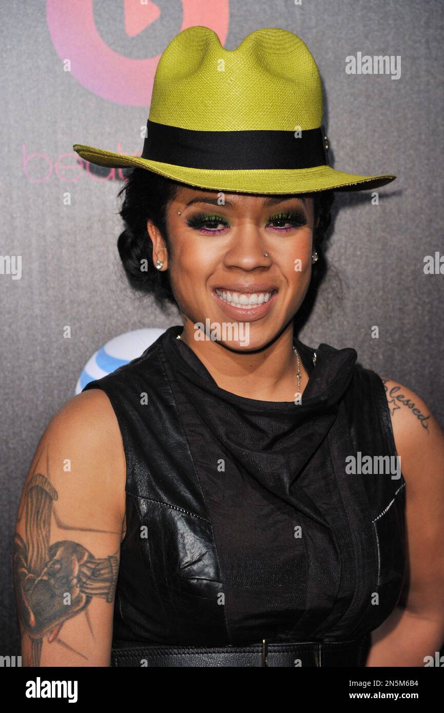 Keyshia Cole arrives at Beats Music Launch Party at the Belasco Theatre ...