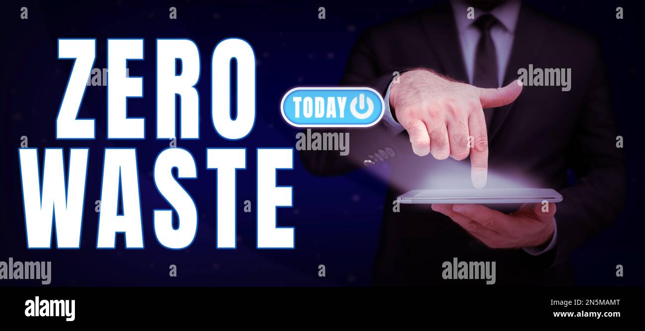 Inspiration showing sign Zero Waste. Business overview industrial responsibility includes ...