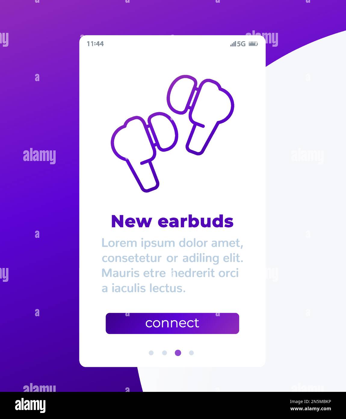 connect new earbuds ui design with line icon Stock Vector Image & Art ...
