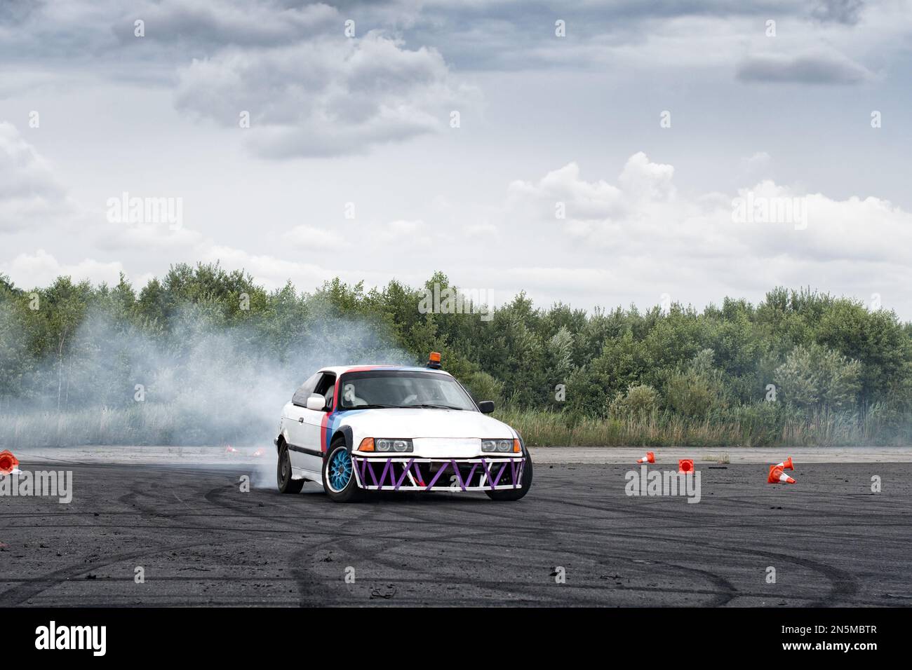 Car drifting, Sport car wheel drifting and smoking on track Stock Photo ...